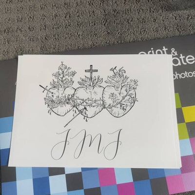 Jesus, Mary, and Joseph JMJ Holy Family Hearts Printable Religious Home ...