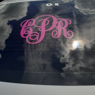 Custom Monogram Car Window Decal Vine Font Personalized Initials ...