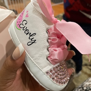 One in a Melon First Birthday, Baby Girl Booties,sweet One Shoes,one in ...