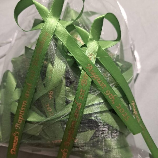 Personalized Satin Favor Ribbons: Custom Printed 3/8" Ribbon-favor ...