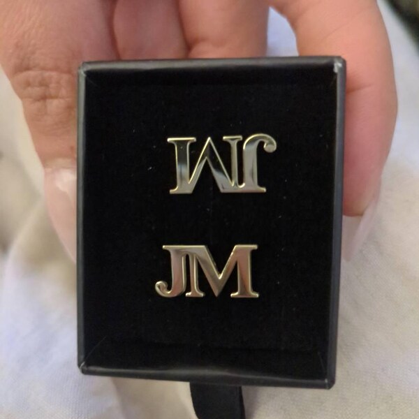 Personalized Initials Cufflinks - Custom Groomsmen Wedding Cufflinks ...