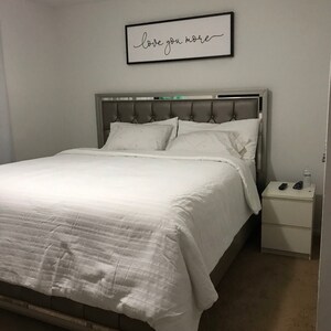 Bedroom wall decor master bedroom sign love you more sign | Etsy