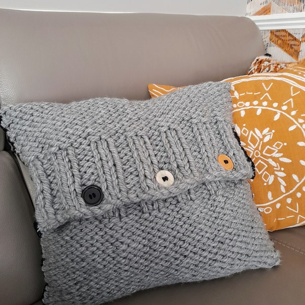Knitting Pattern, heartstrings Cushion Cover, Cable Pillow Cover ...