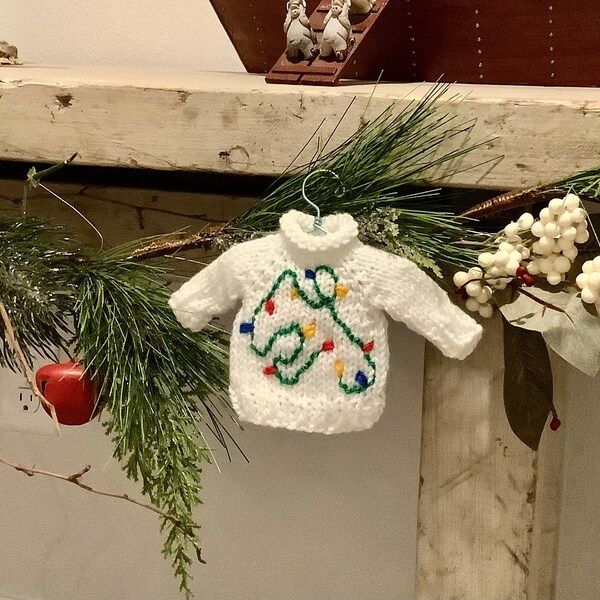 Primitive Christmas Tree Mini Sweater Ornament - Etsy