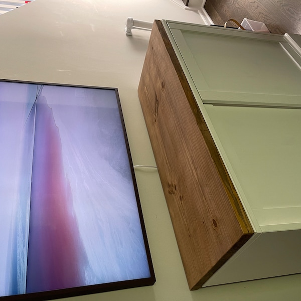 Pipe & Solid Pine Wood Table Farmhouse Suspended Wall Mounted ...