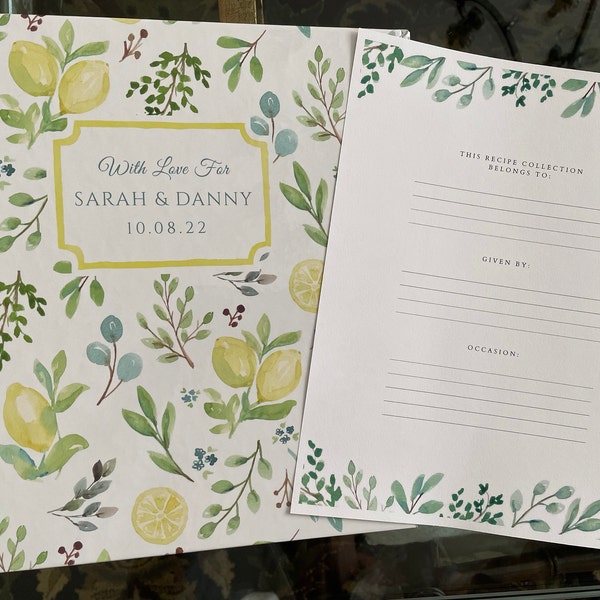 Printable Recipe Binder Dedication Page 8.5 X 11. Non Editable Pdf ...