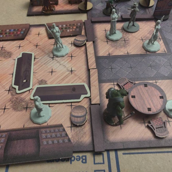 Giant Dnd Tavern Terrain Kit | 129pc Double Side Printed on 1/8" MDF ...