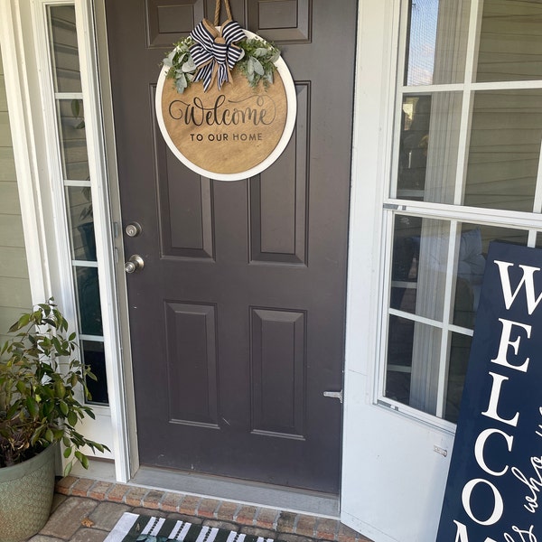 Front Door Sign | Front Door Wreath | Personalized | Last Name ...