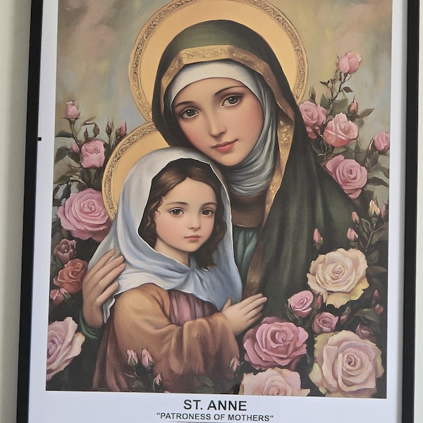 St. Anne, Sacred Art, Religious Wall Art for Families, Patron Saint ...