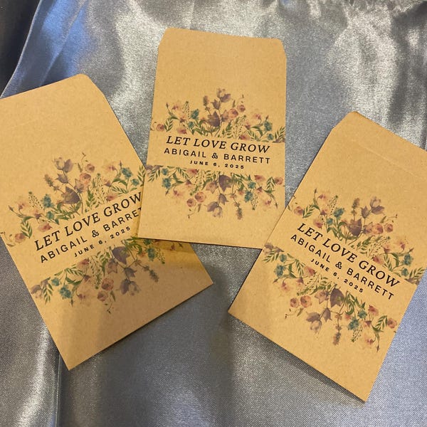 Personalized Wedding Seed Packets for Guests/let LOVE Grow/custom ...
