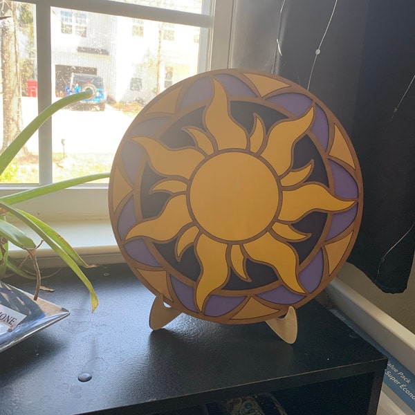 Tangled Sun Sign I Stained Glass Sun I Rapunzel Sign I Sun Art I Laser ...