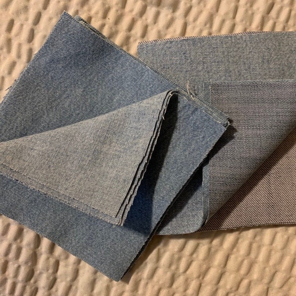 Denim Legs Scrap Bundle , Denim DIY Project Fabric , Slow Stitching ...