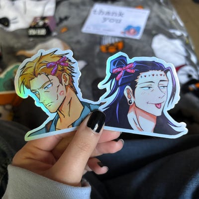 Jujutsu Chibi Anime JJK Sticker Set Gift Holographic Waterproof for ...