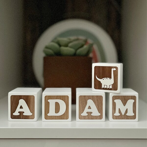 Personalized Wood Name Blocks, Alphabet Baby Custom Letters Wooden Toy ...