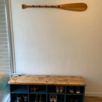 Shoe Boot Storage Bench Seat With Reclaimed Wood Top Boot Rack for ...