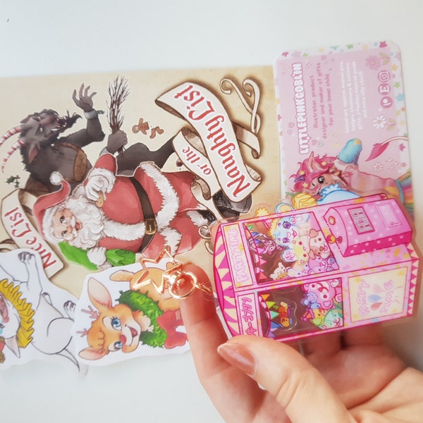 Party Kei Clowncore Claw Machine Game Illustration Keychain - Etsy