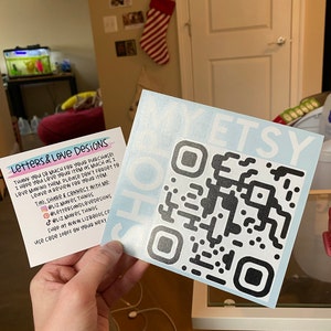 Custom QR Code Vinyl Decal Advertise Your Business, Shop, Email ...
