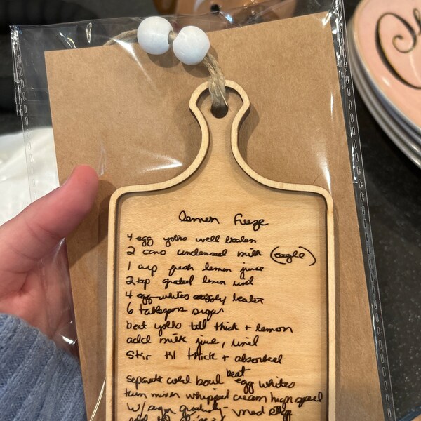 Handwriting Recipe Ornament, Handwriting Recipe Card, Handwritten ...