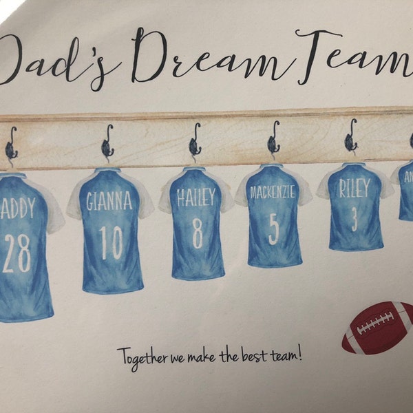 Father’s Day Gift, Football Print, Dads Dream Team, Gifts for Dad ...