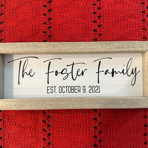 Personalized Family Name Sign Custom Framed Wood Sign With Last Name ...