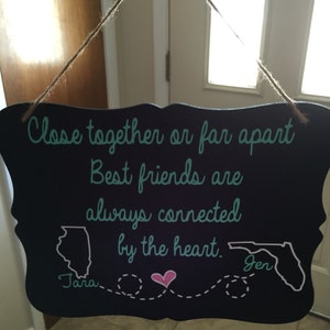 Long Distance Best Friend Gift, Long Distance Relationship Sign ...