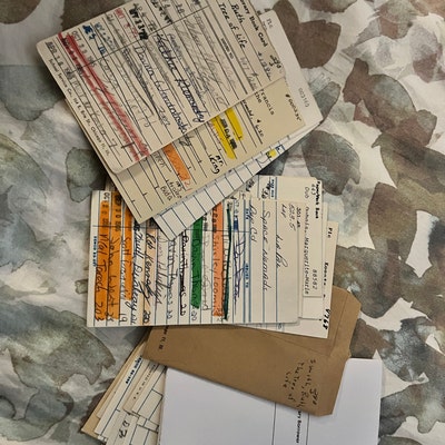 20 Vintage Library Borrower Cards - Etsy