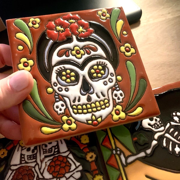 Mexican Tile Relief Skeleton Bandito - Etsy UK