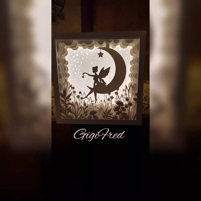 Fairy Moon Shadow Box Fairy Lightbox SVG for Cricut Projects, Paper Cut ...