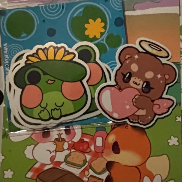 Frog N Toad Vinyl Sticker Set (9 Stickers),, Frog Charm, Sticker Pack ...