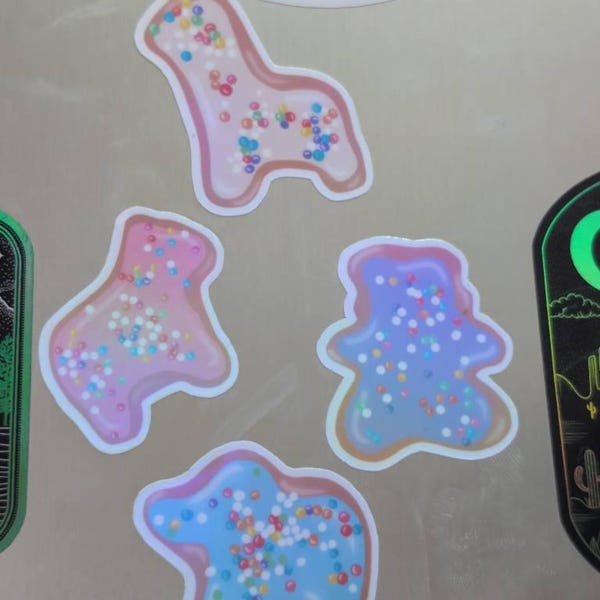 Animal Cookie Stickers | 4ct | Available in Gloss or Holographic ...