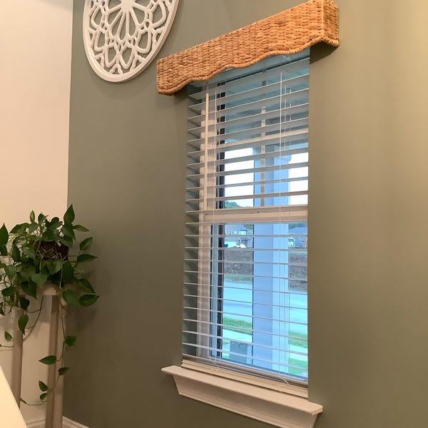 Natural Wave Rattan Window Pelmet, Window Pelmet, Rattan Valance Made ...