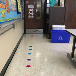 Teacher's Helper Set of 27 Floor Decals. Spots: line Leader, door ...