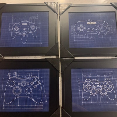 Custom Four Blueprint Set Video Game Decor - Etsy