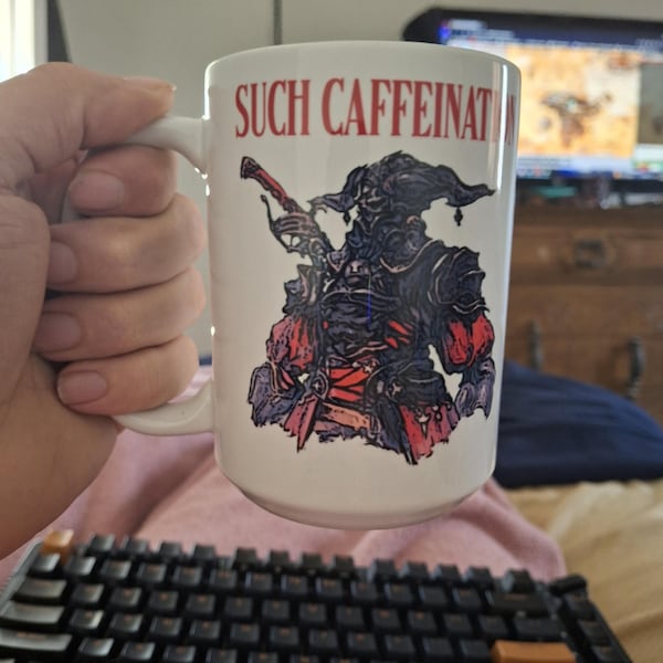 FFXIV Coffee Mug Gaius "such Caffeination", FF14 Mug Gaius Meme Coffee ...