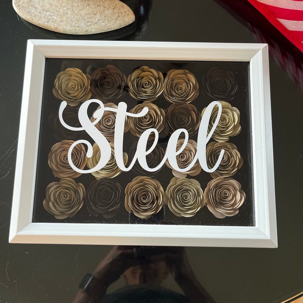 9x9 Paper Flower Shadow Box With White Frame - Etsy