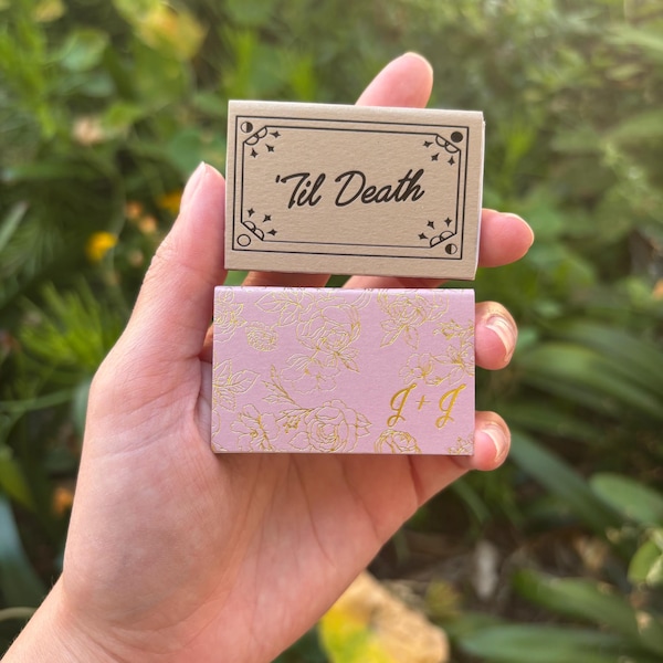 Personalized Floral Wedding Matchboxes - Bespoke Custom Wedding Favors ...