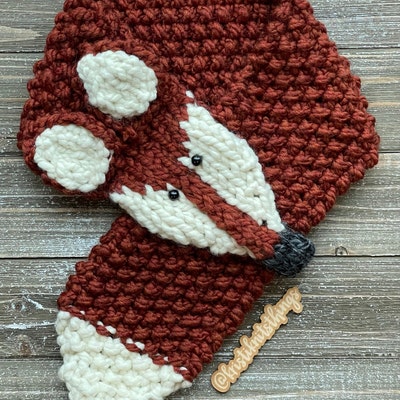 KNITTING PATTERN: Mr. Fox Scarf Knit Pattern,animal Toddler/child Scarf ...