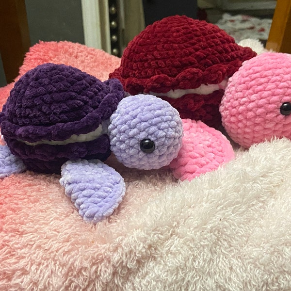 BUNDLE Macaron Turtle Crochet Pattern 2 Sizes Mini and Regular Download Beginner Friendly ...