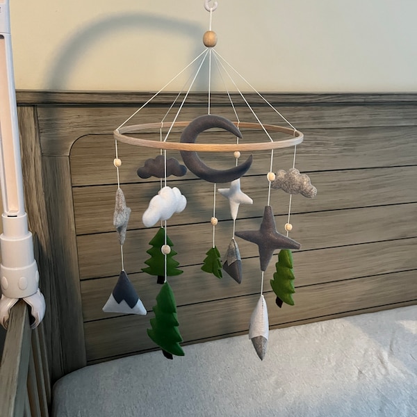 Felt Baby Mobile, Nature Mobile, Forest Mobile, Woodland Mobile, Forest ...