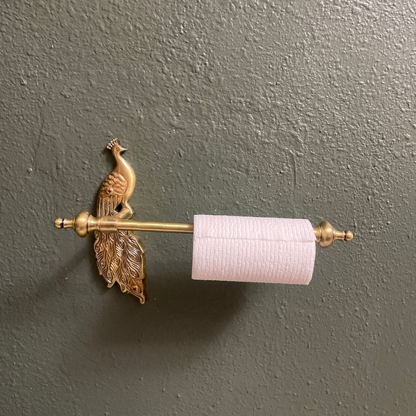 SLIGHT SECOND - Polished Brass Peacock Toilet Roll Holder Hook Bathroom ...