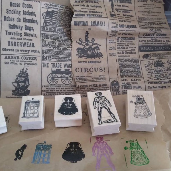 P54 Dalek Line Art Rubber Stamp - Etsy