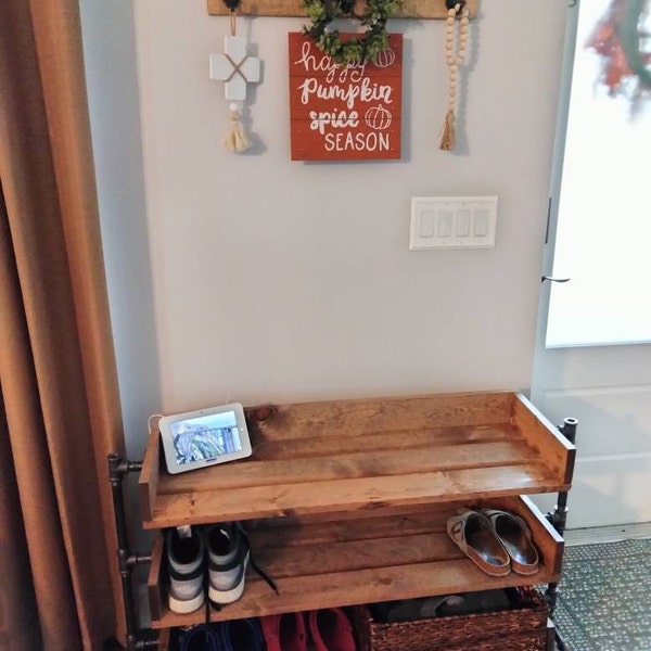 Industrial Shoe Rack, Shoe Storage, Shoe Rack, Entryway Shoe Organizer ...