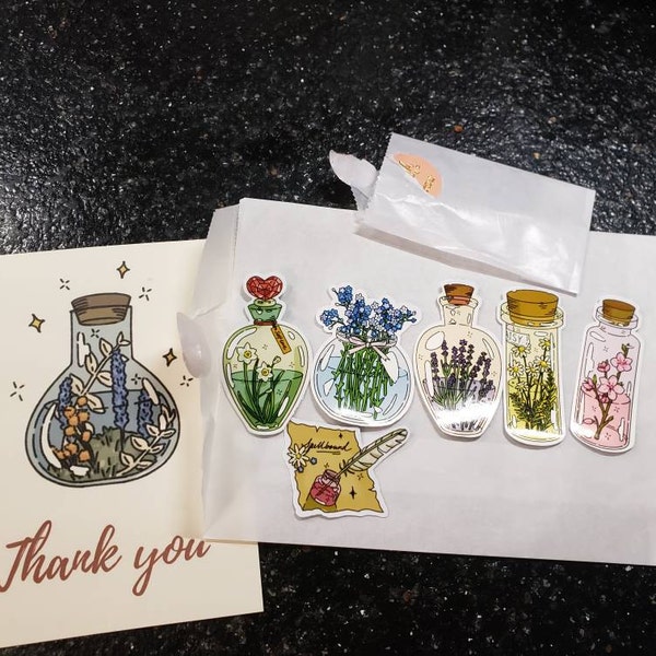 Aesthetic Plant Sticker Pack | 4pc Herb Sticker Pack | Witchcore ...