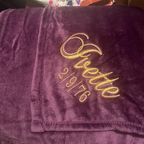 Personalized Custom Soft Blanket With Name and Date - 8 Colors to ...