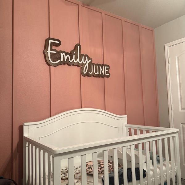 Large Wood Name Sign | Nursery Name | Girl Name | Above Crib Name Sign ...