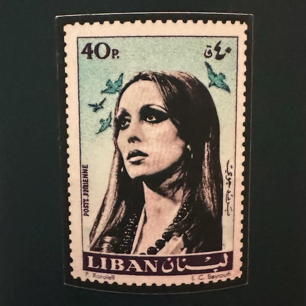 Vintage Lebanese Stamp Weatherproof Vinyl Matte Finish Sticker Lebanon ...