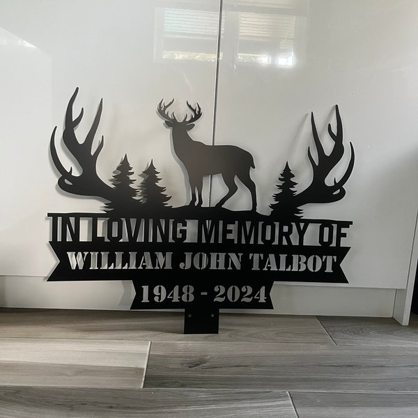Custom Deer Hunting Memorial Stake, Cemetery Stake, Grave Marker ...