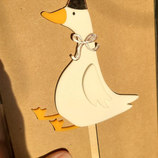Goose Cake Topper, One Silly Goose, Goose Birthday Theme, Cake Topper ...