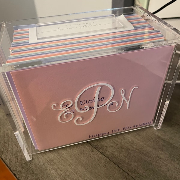 Recipe Box Monogrammed | 4x6 Acrylic Recipe Card Storage | Bridal ...