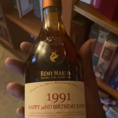 PRINTABLE 375ML Birthday Custom Label, 1738 Cognac Custom Label ...